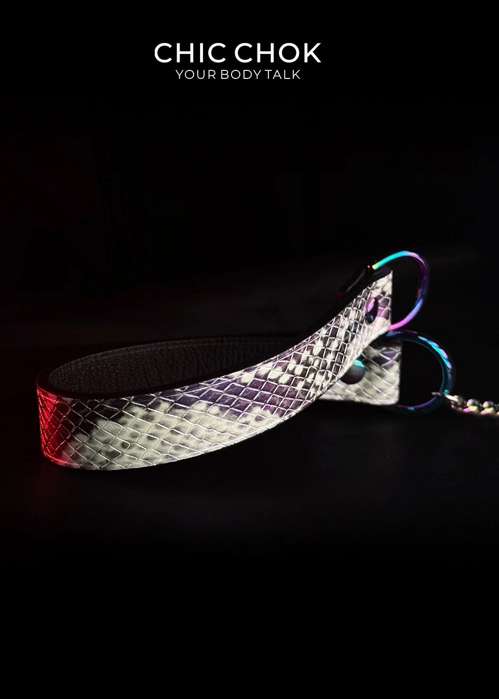 CHICCHOK [Breathless] Pulling Fashion and Fun Choker – Python Texture
